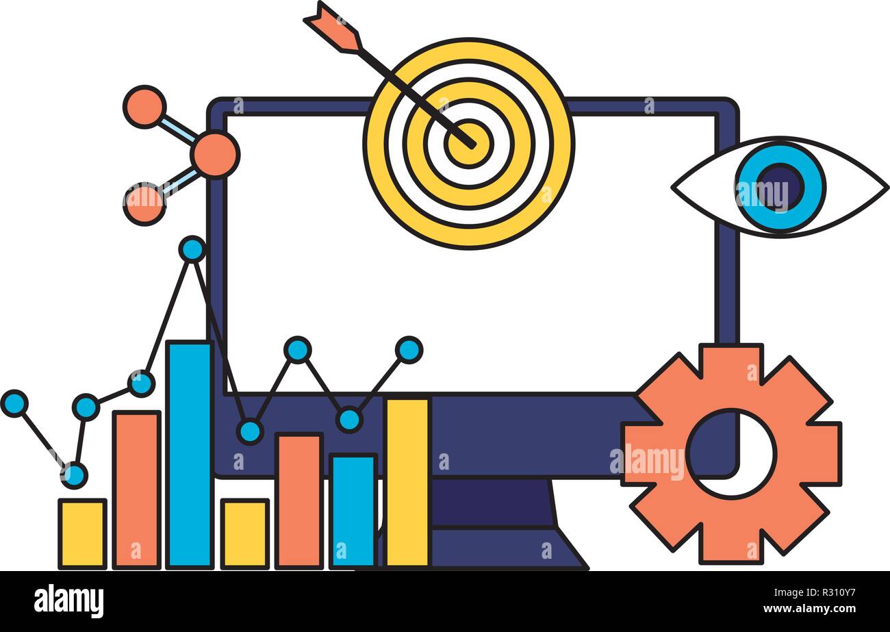computer target share chart search engine optimization vector ...