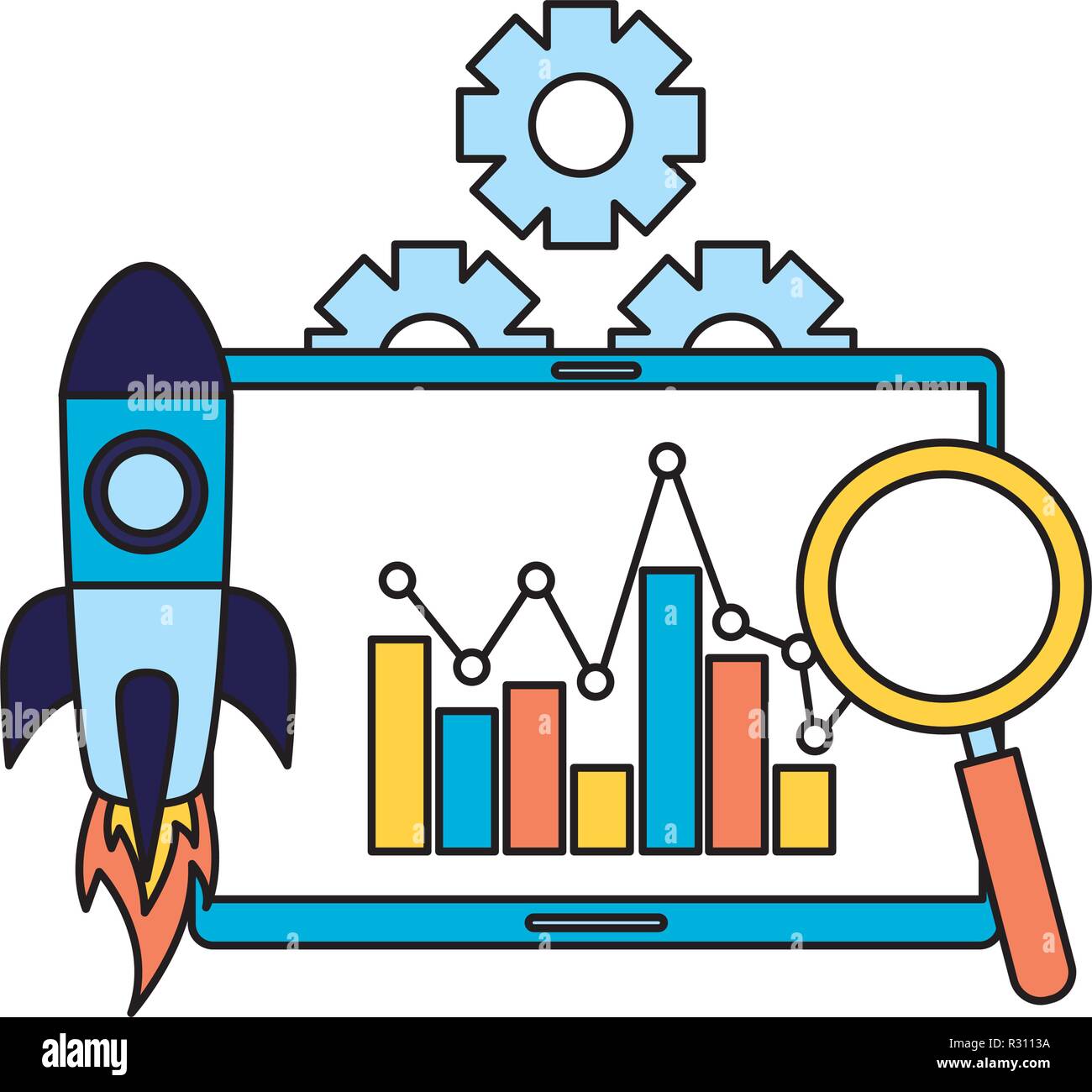 mobile analysis rocket chart search engine optimization vector ... mobile analysis rocket chart search engine optimization vector ...