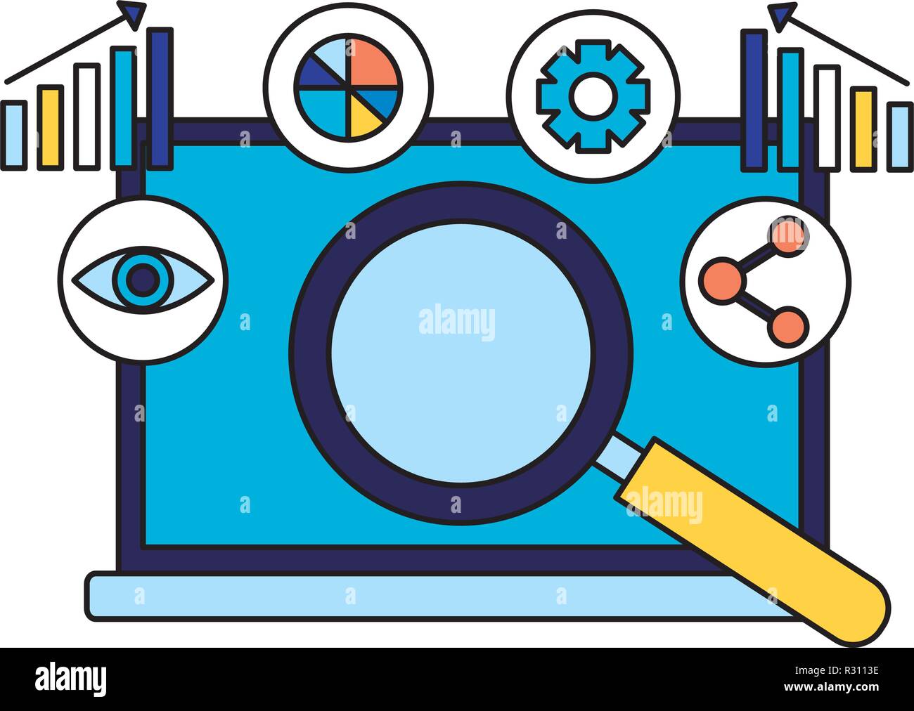 mobile analysis share search engine optimization vector illustration Stock Vector Image & Art ...