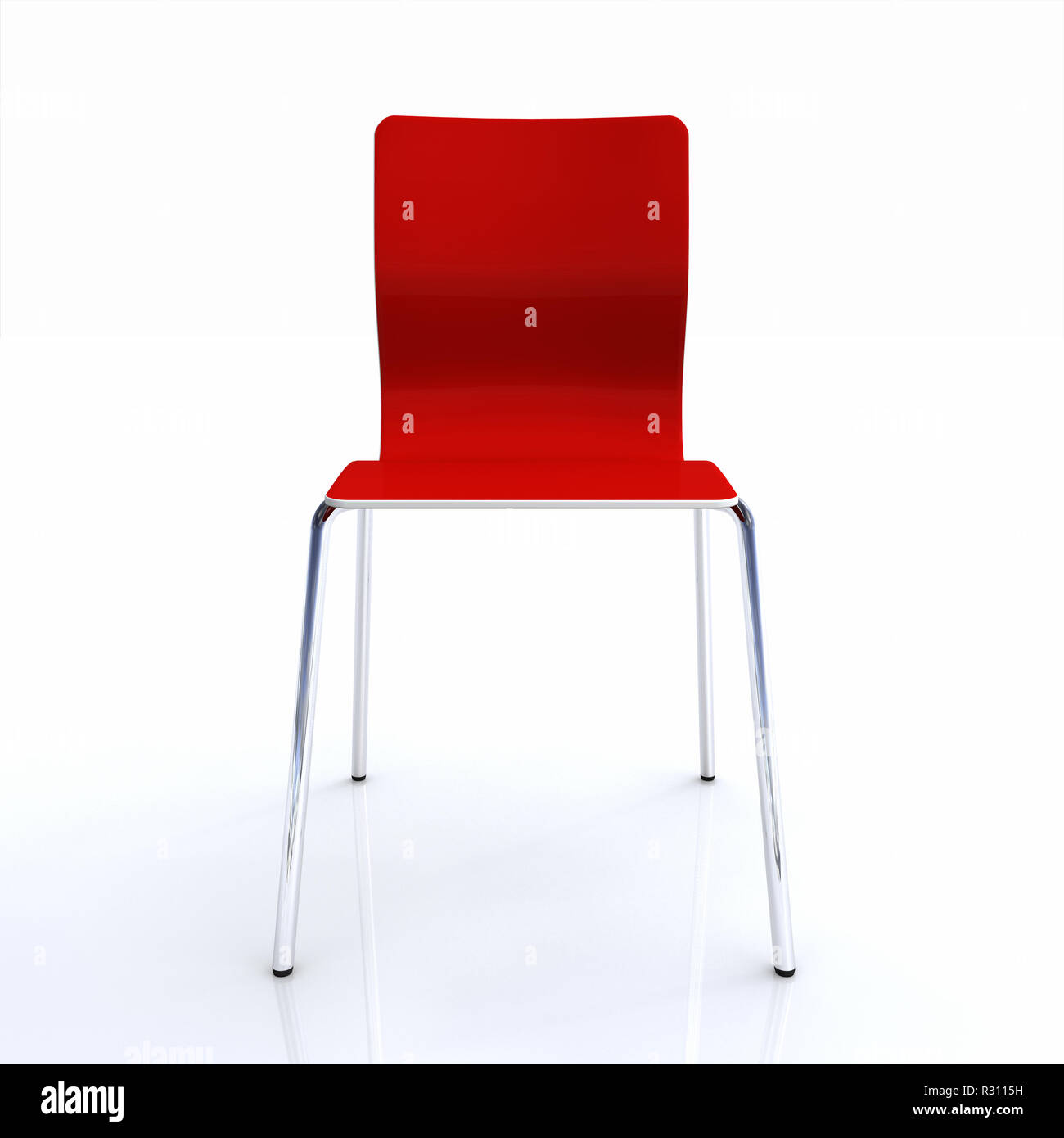 visitor chair - red silver Stock Photo - Alamy