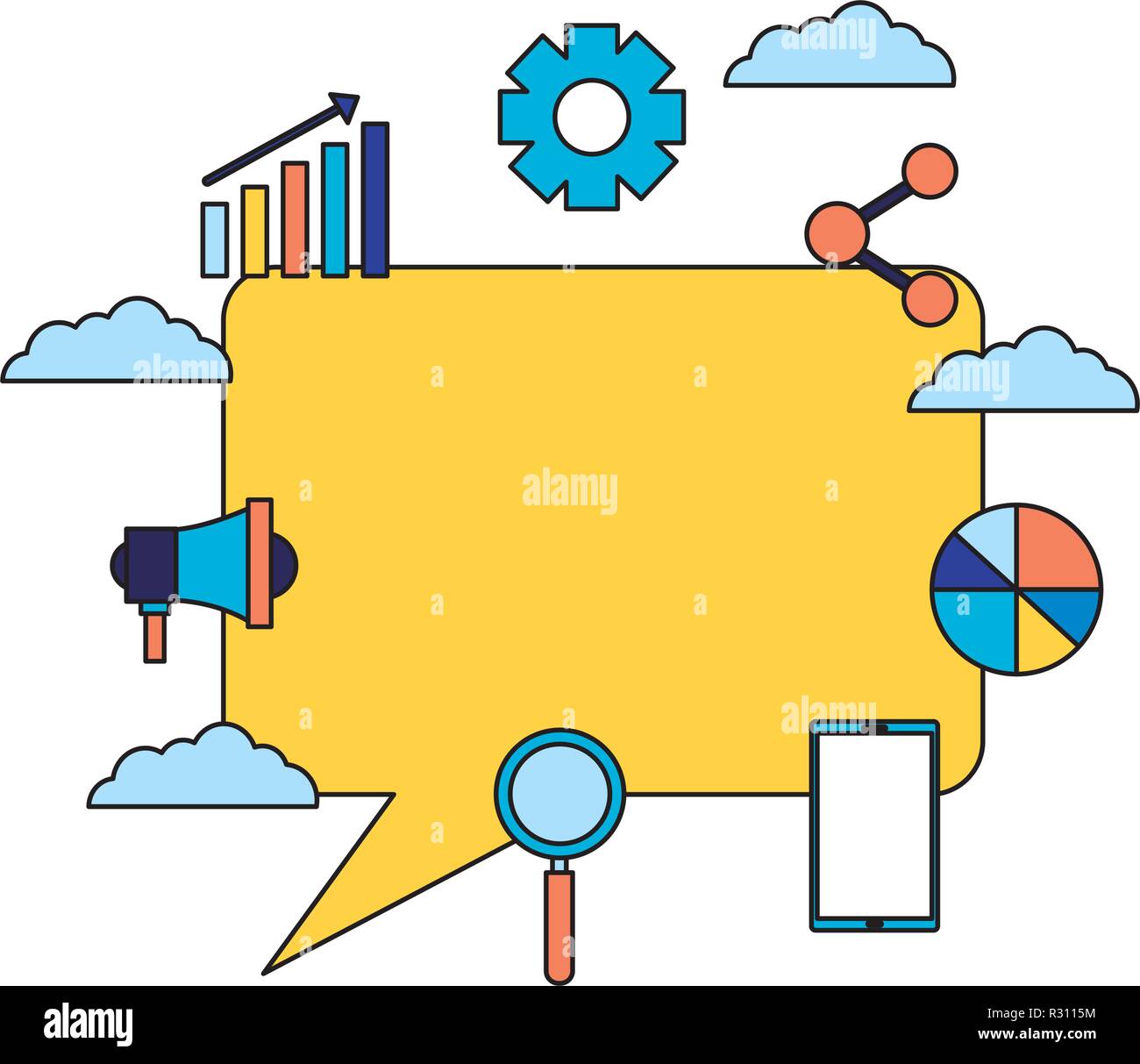 message marketing analysis technology search engine optimization vector ...