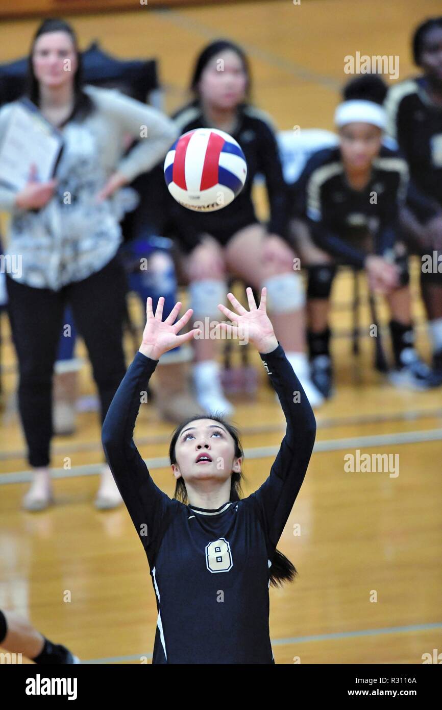 High school girls volleyball team hi-res stock photography and images ...