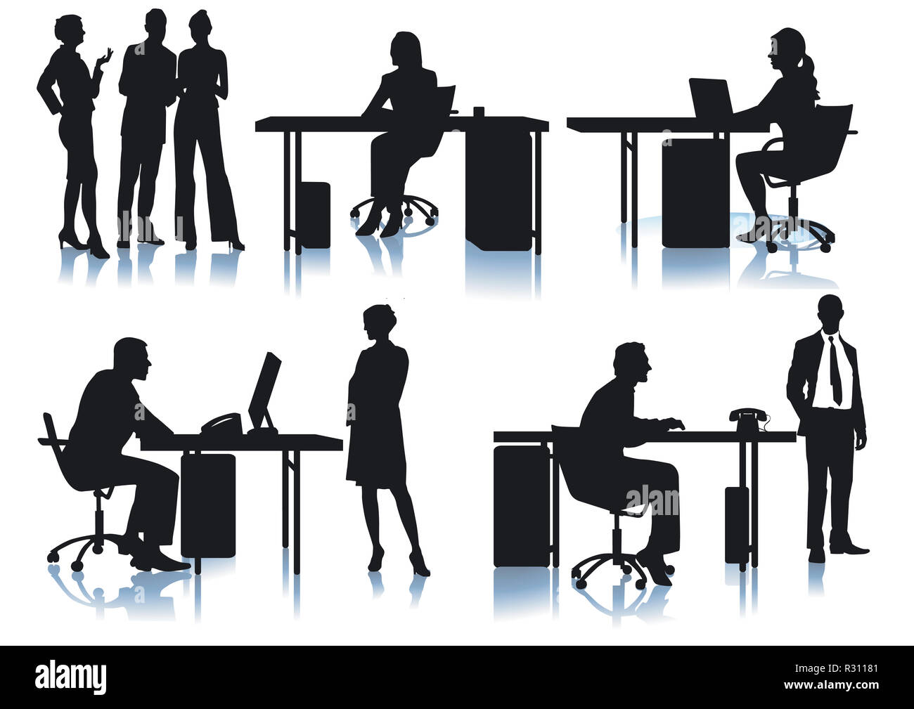 Office workstations Cut Out Stock Images & Pictures - Alamy