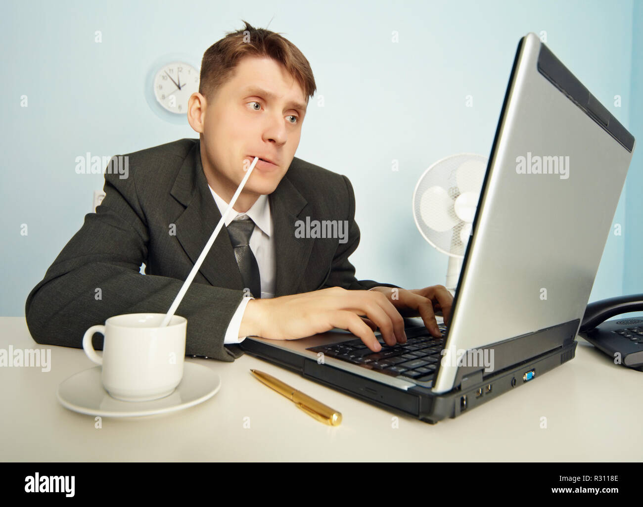 Straw suck man hi-res stock photography and images - Alamy