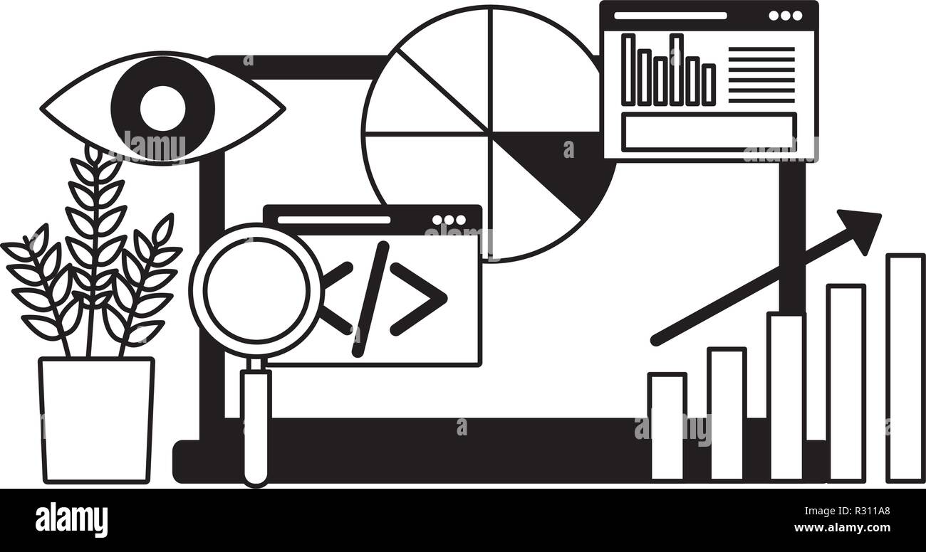 statistics code analysis document search engine optimization vector ...