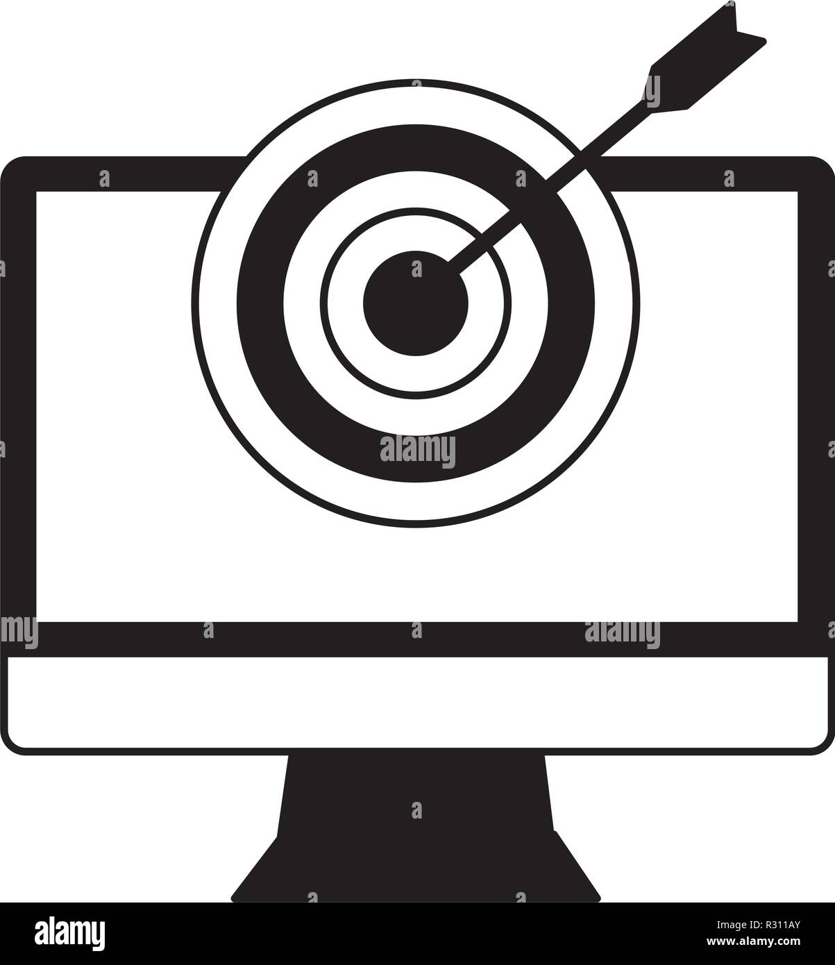computer chart statistics business report vector illustration Stock ...