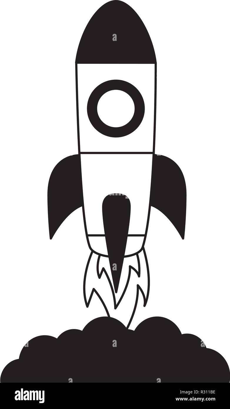 rocket launch on white background vector illustration Stock Vector ...