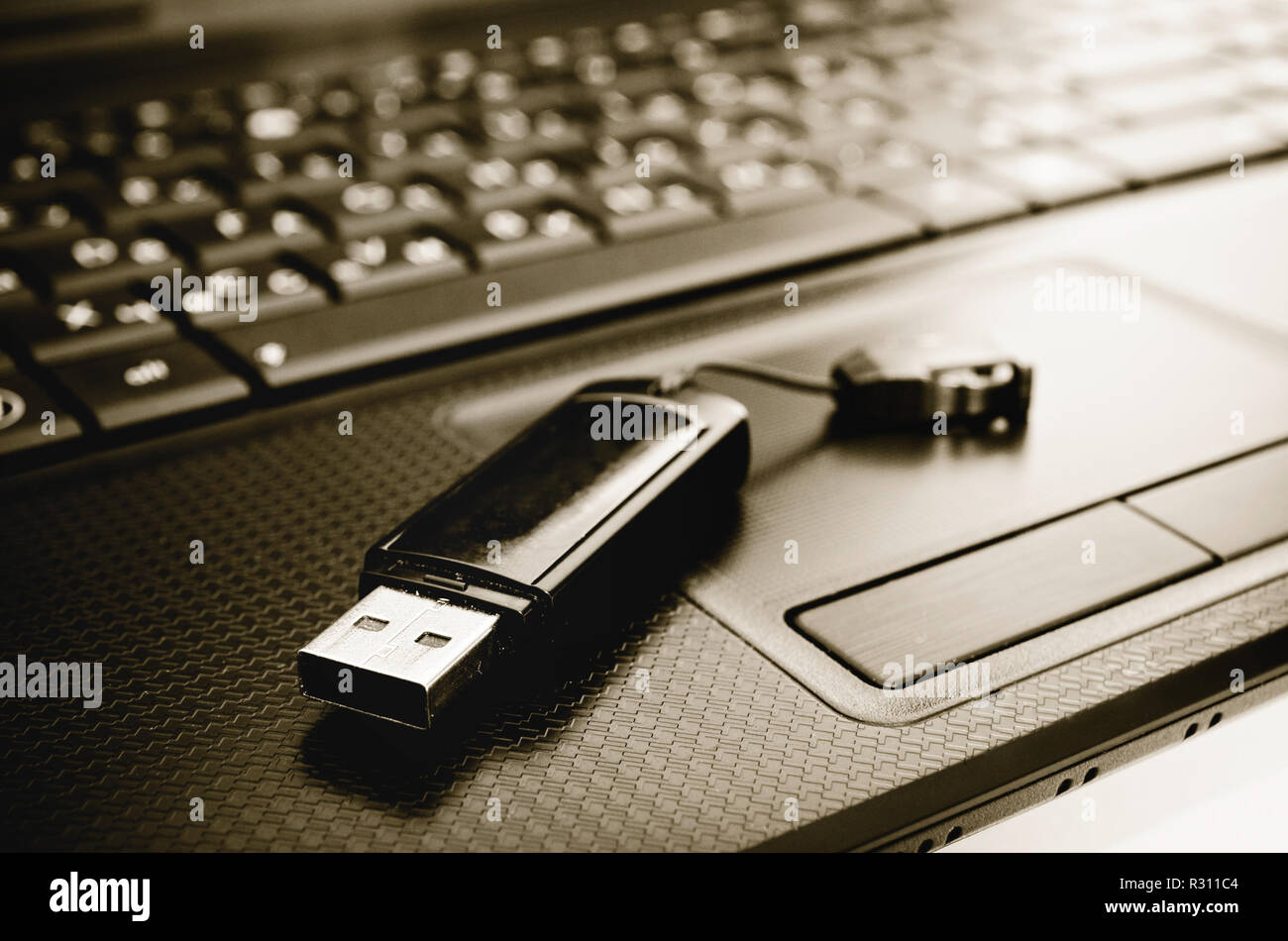 flash and laptop keyboard closeup Stock Photo - Alamy