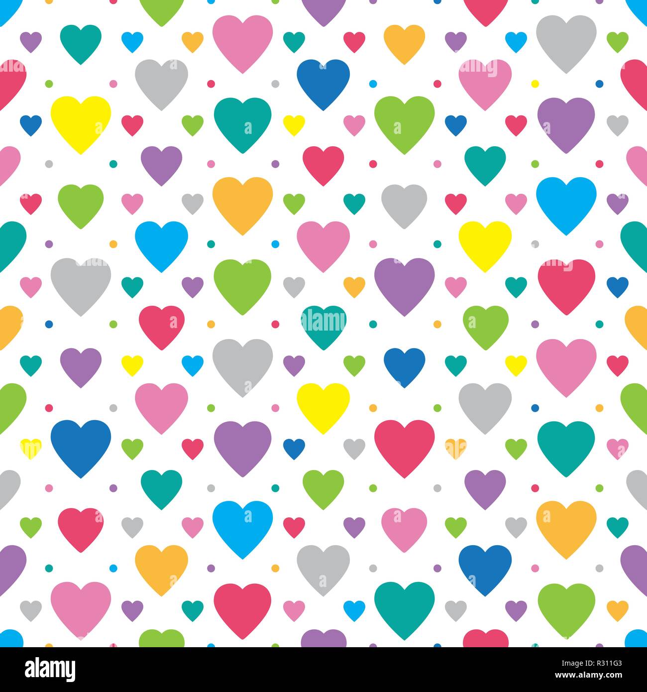 Colorful hearts pattern on white background Stock Vector Image & Art ...