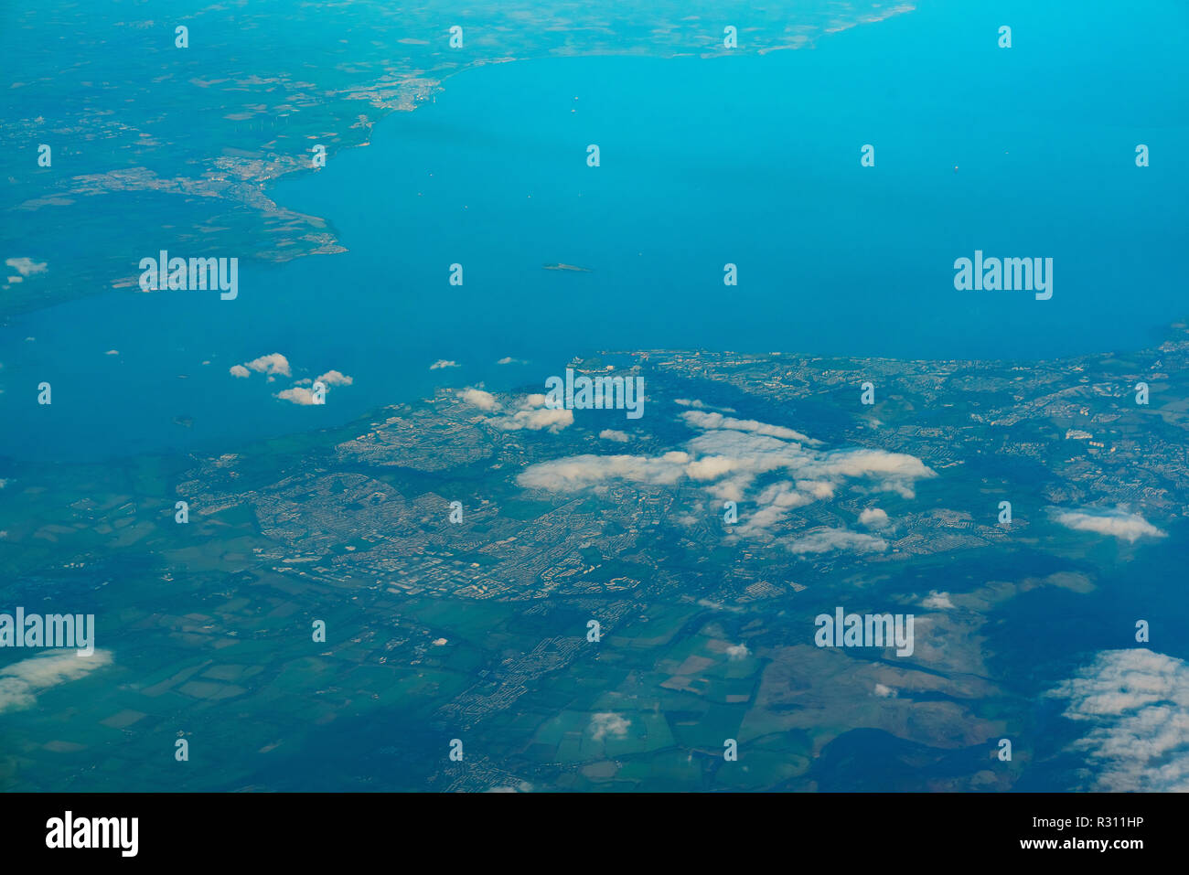 Aerial view of rural landscape of west part of United Kingdom Stock ...
