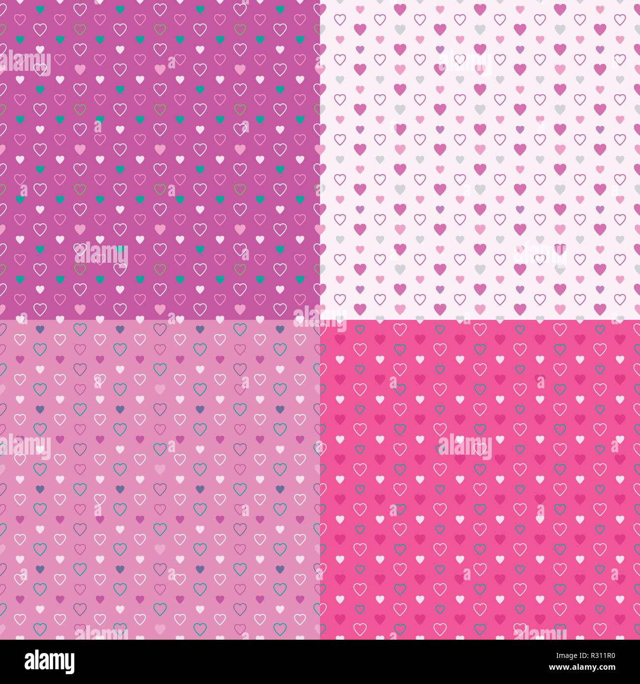 Colorful hearts pattern set Stock Vector Image & Art - Alamy