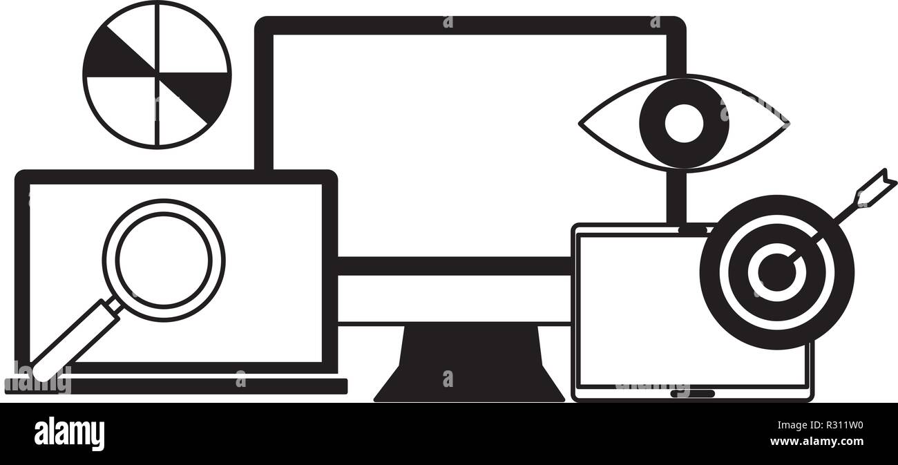 computer laptop mobile analysis target chart search engine optimization ...