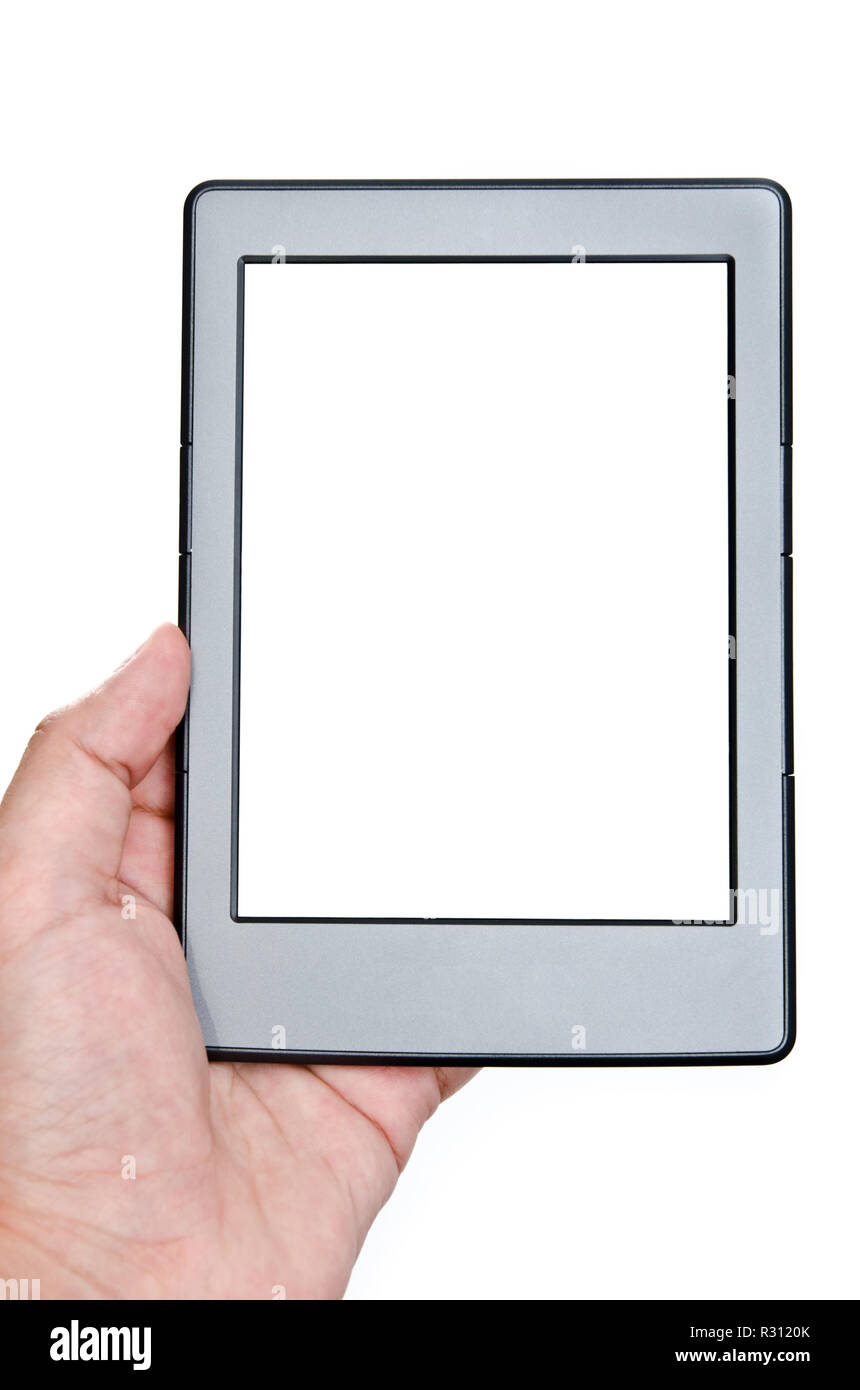 electronic book isolated on a white background Stock Photo - Alamy