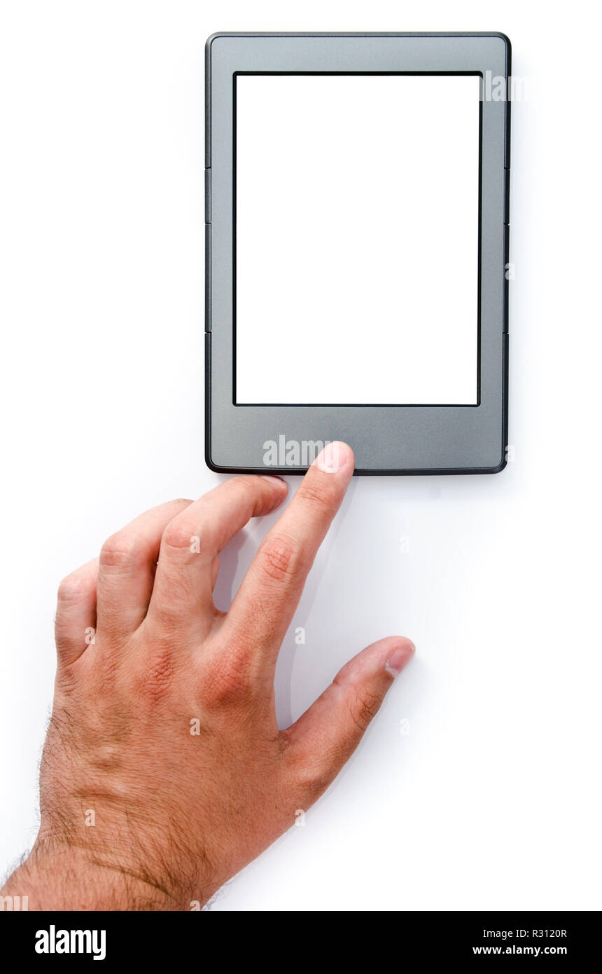 electronic book isolated on a white background Stock Photo - Alamy