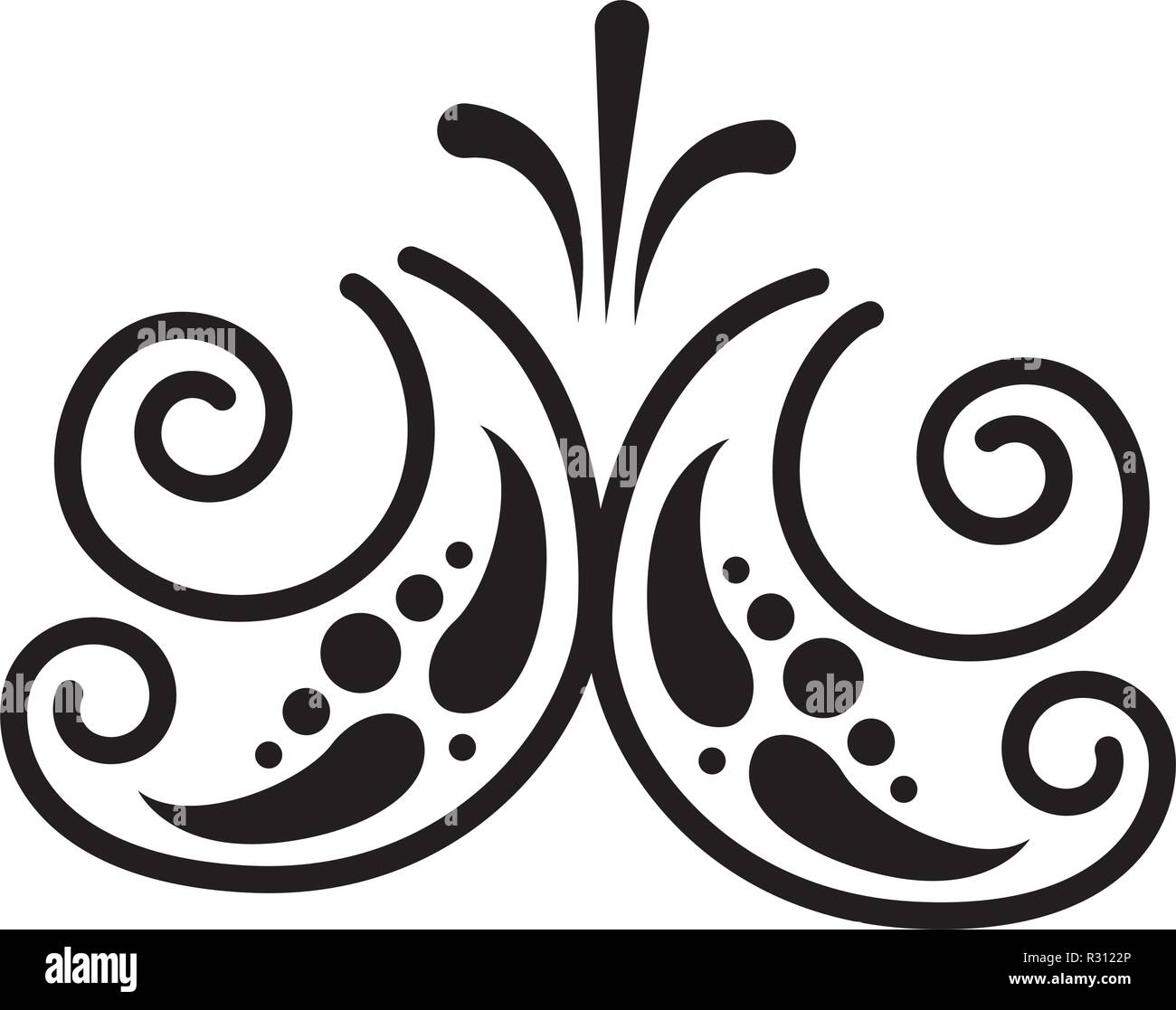 scroll decoration on white background vector illustration Stock Vector ...