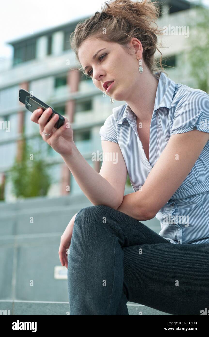 Person portrait typing worry hi-res stock photography and images - Alamy