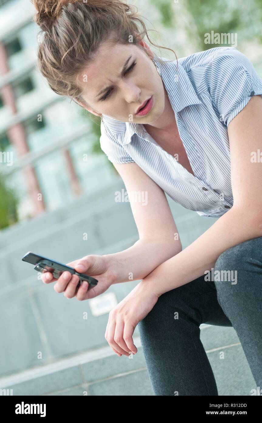 Person portrait typing worry hi-res stock photography and images - Alamy