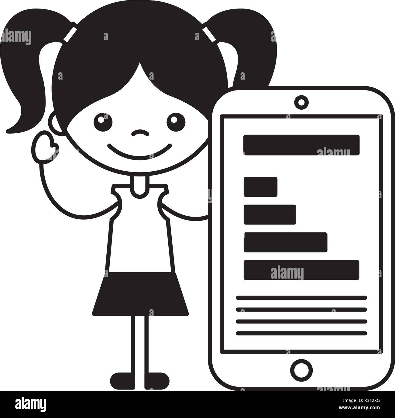 little girl and mobile chart diagram Stock Vector Image & Art - Alamy