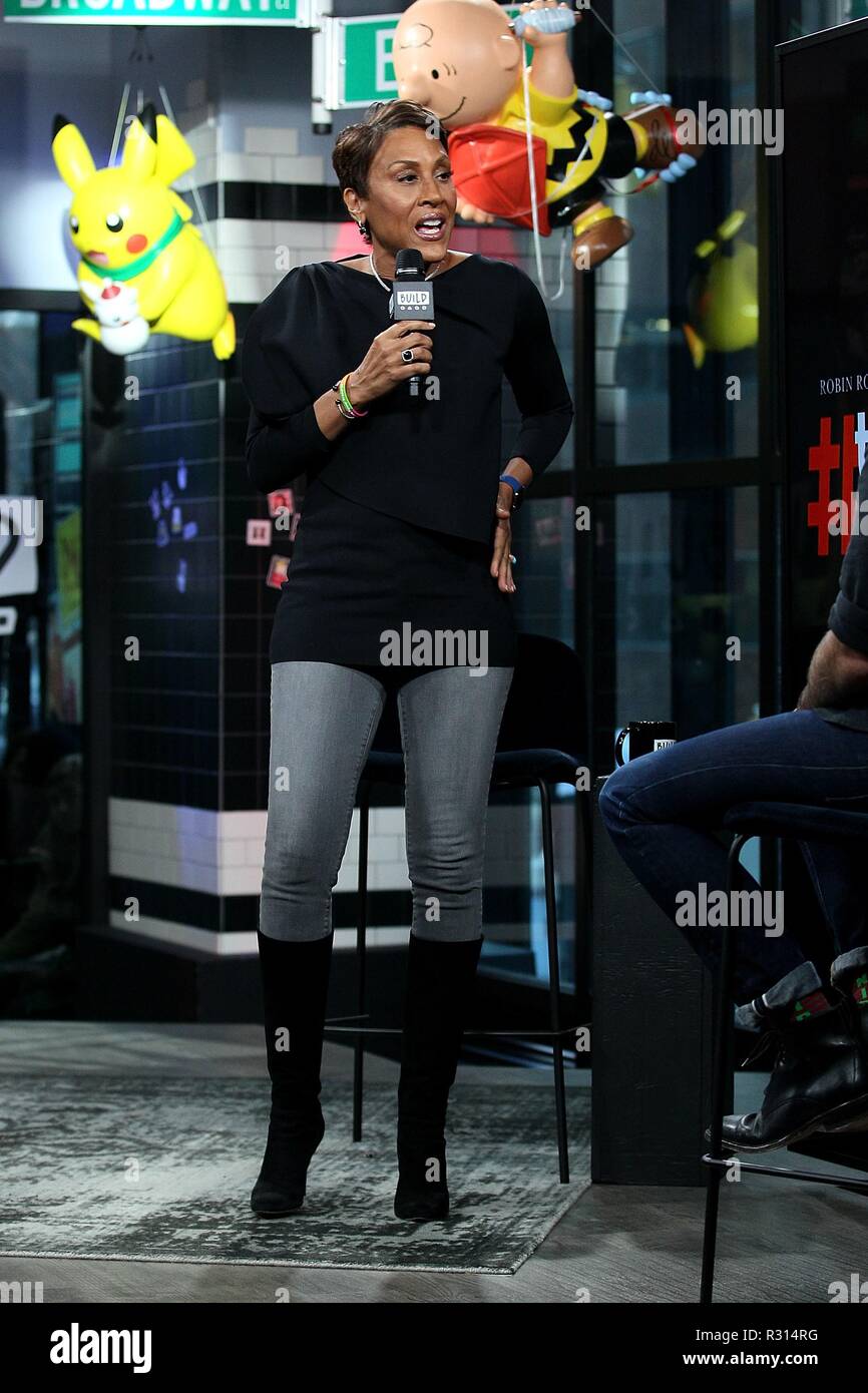 Robin Roberts inside for AOL Build Series Celebrity Candids - TUE, AOL ...