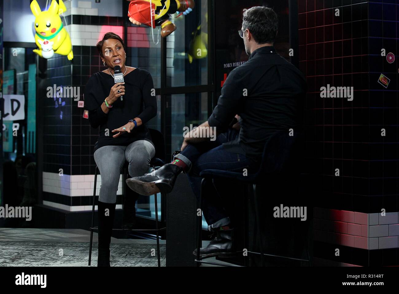 Robin Roberts inside for AOL Build Series Celebrity Candids - TUE, AOL ...