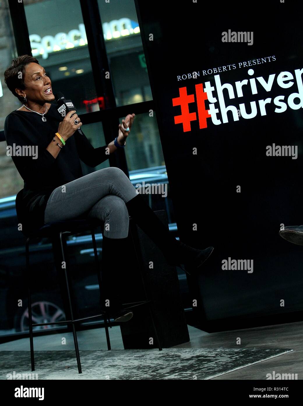 Robin Roberts inside for AOL Build Series Celebrity Candids - TUE, AOL ...