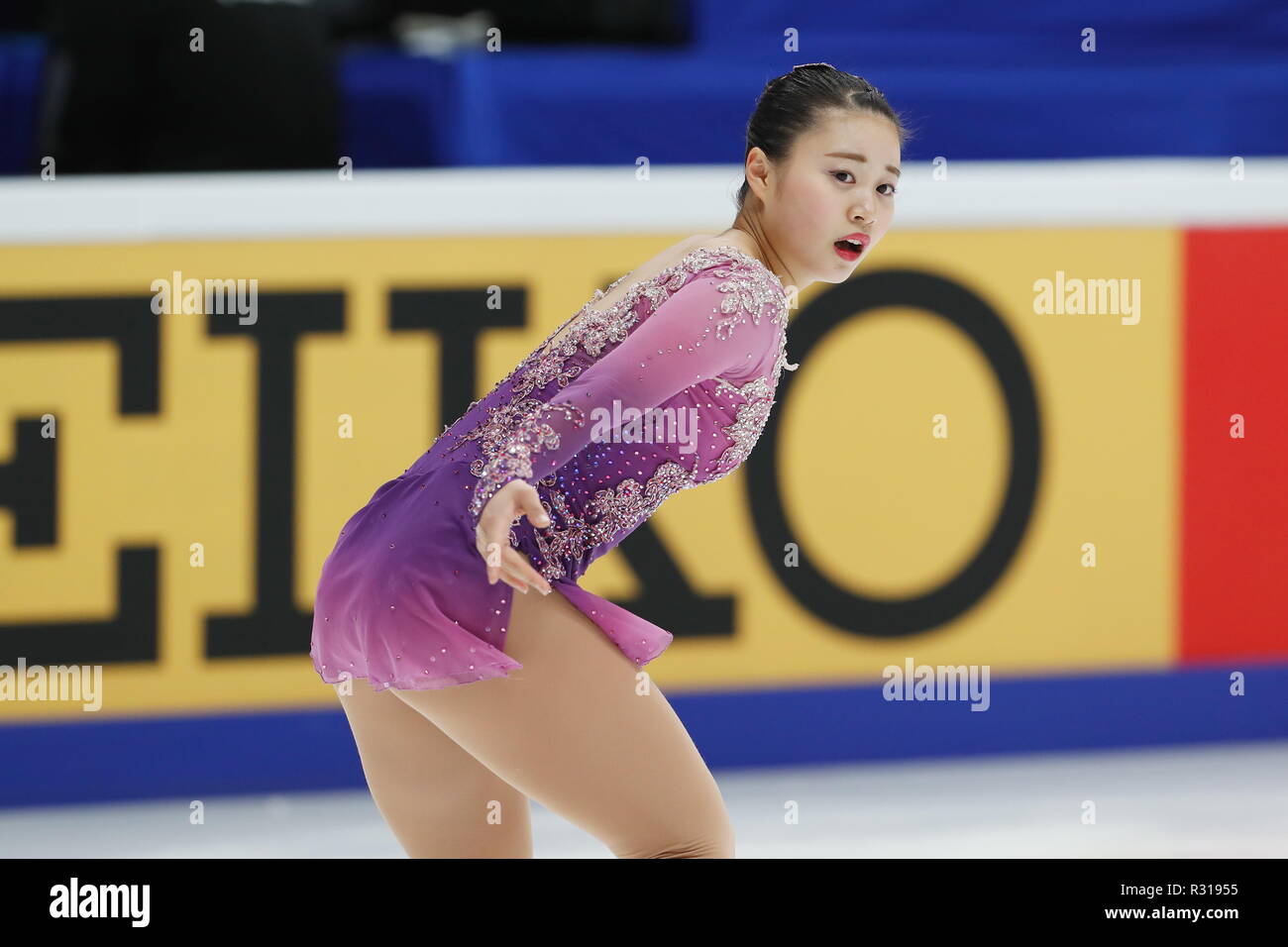 Moscow, Russia. 17th Nov, 2018. Yuna Shiraiwa (JPN) Figure Skating : ISU Grand Prix of Figure ...