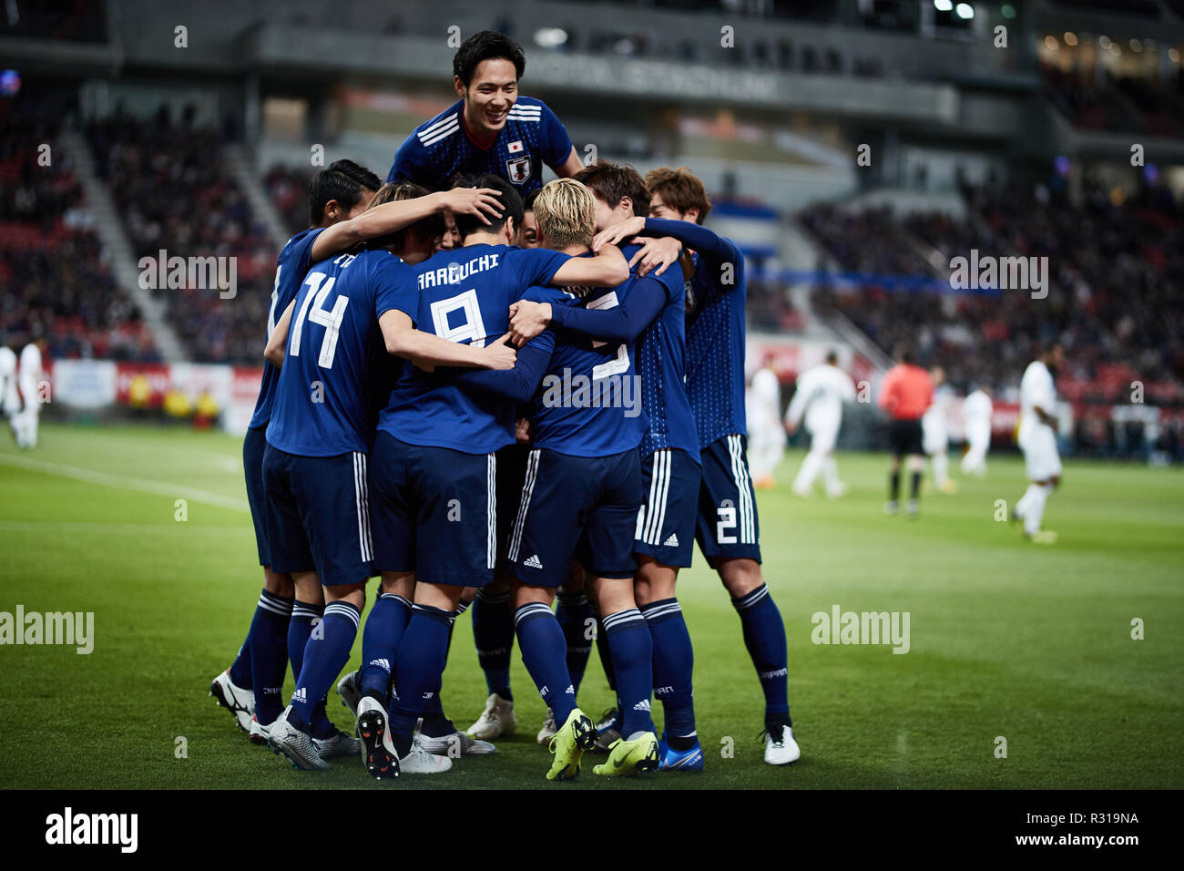 Aichi, Japan. 20th Nov, 2018. Japan team group (JPN) Football/Soccer ...