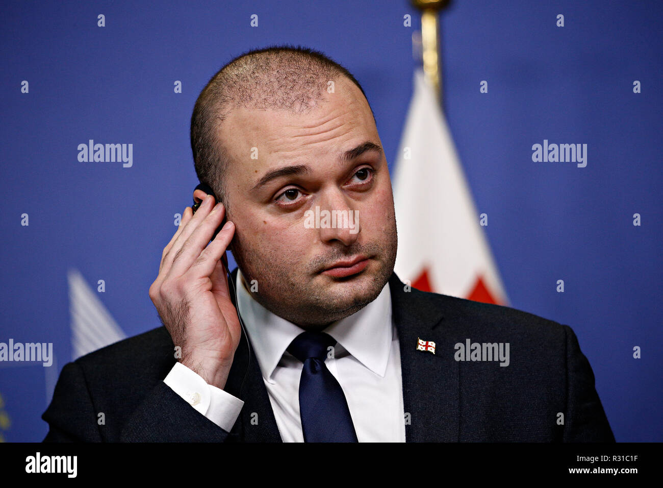 Brussels, Belgium. 21th Nov 2018. Prime Minister of Georgia Mamuka ...