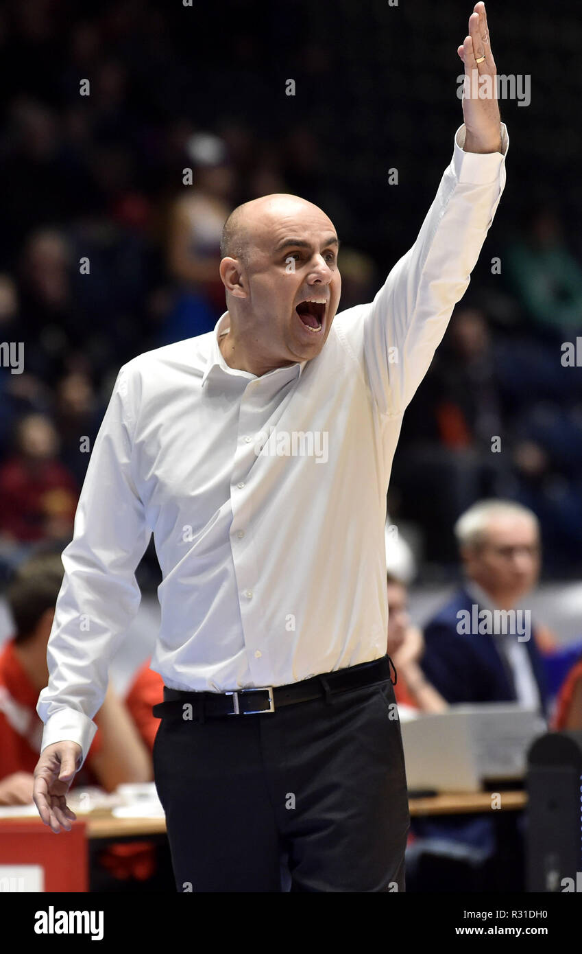 Coach NADAV ZILBERSTEIN (Ness Ziona) gestures during the FIBA Europe ...