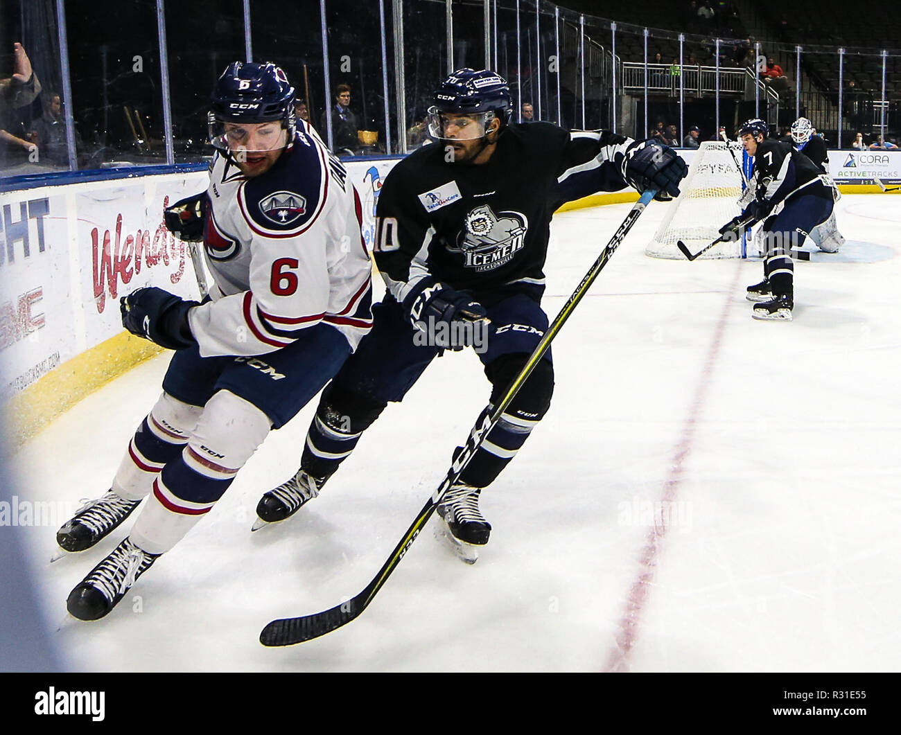 South Carolina Stingrays defenseman Tim Davison (6) and Jacksonville ...