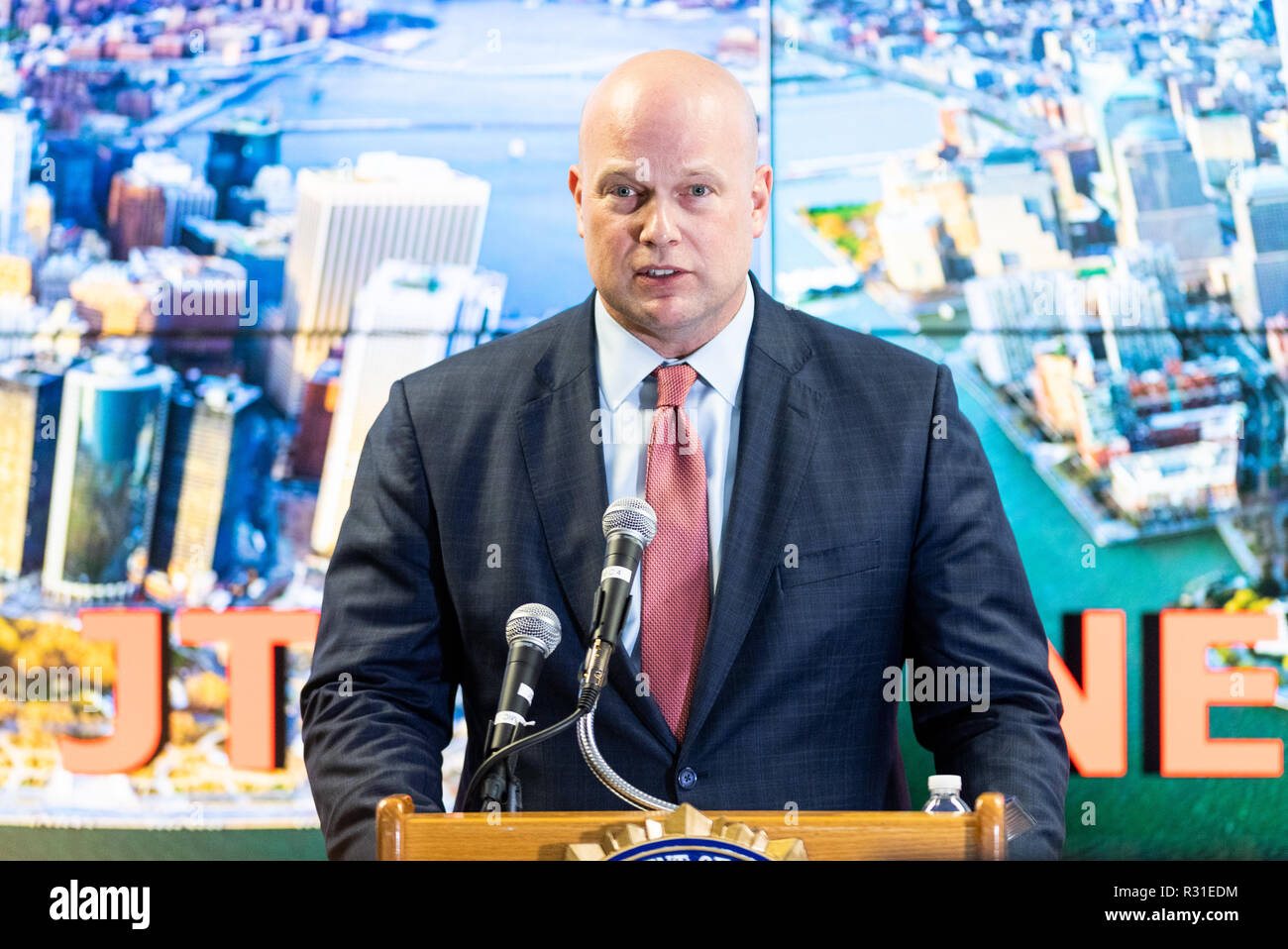 New York, USA. 21st Nov 2018. Acting Attorney General Matthew Whitaker ...