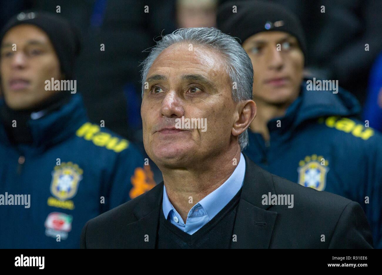 Milton Keynes, UK. 20th Nov 2018. Brazil Manager Tite during the ...