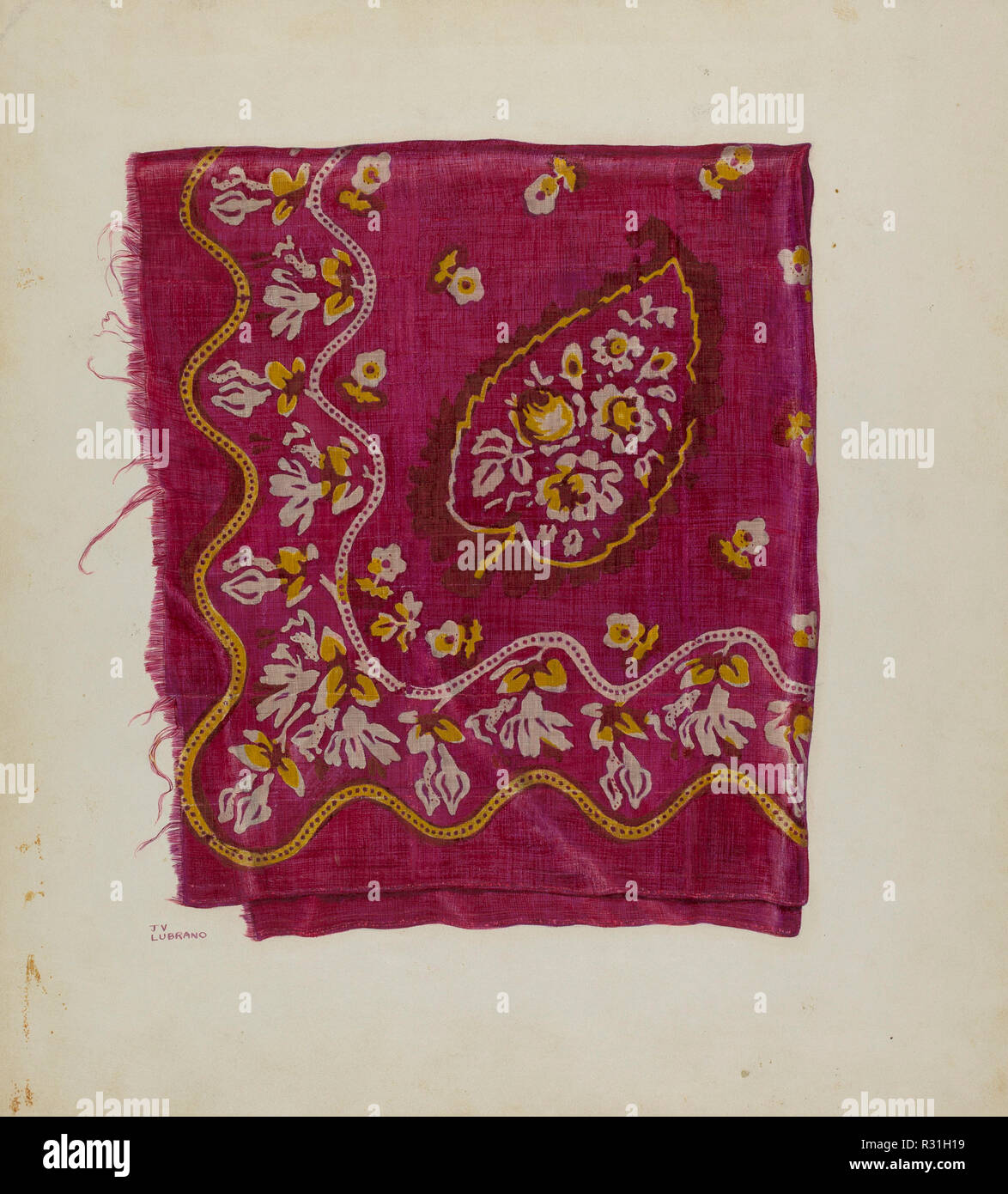 Printed Textile. Dated: c. 1941. Dimensions: overall: 36.8 x 33.3 cm ...
