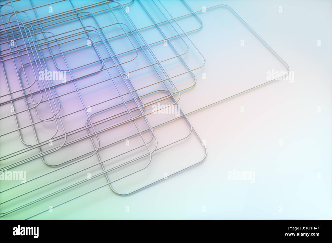 3D illustration. Artistic abstract tubular structure. Image with light ...