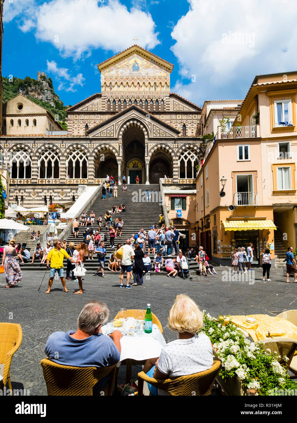Piazza Duomo and Dom Sant'Andrea, Cathedral of Amalfi, Amalfi Region ...