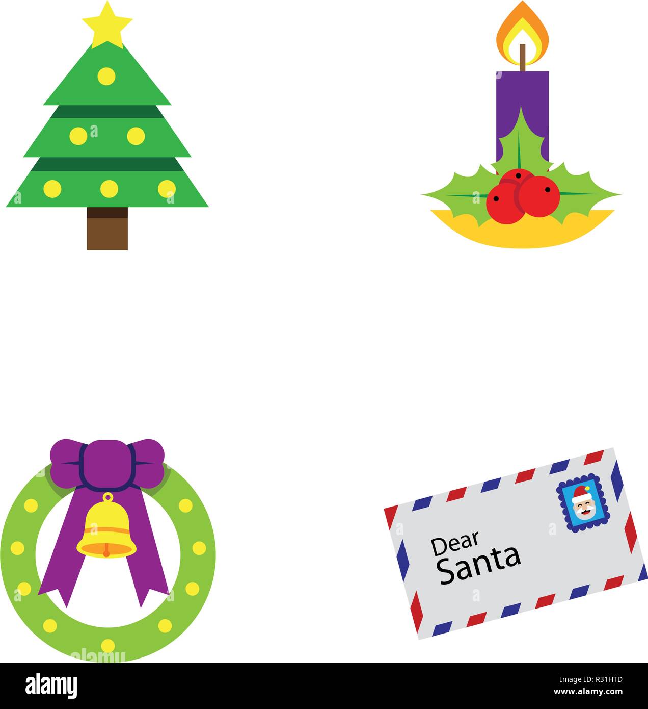 Illustration christmas tree glowing Cut Out Stock Images & Pictures - Alamy