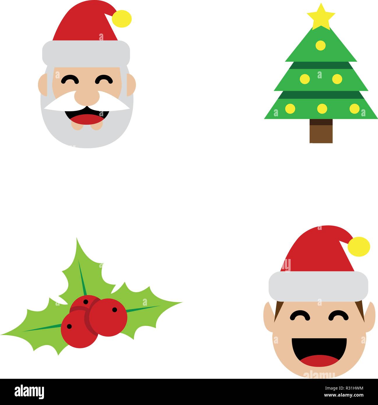 Christmas festive icons santa Cut Out Stock Images & Pictures - Alamy