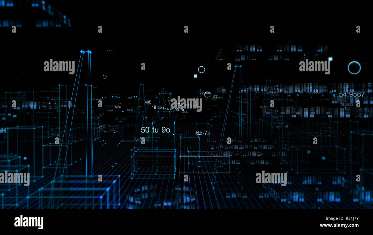 Abstract technological digital city from data in cyberspace ...