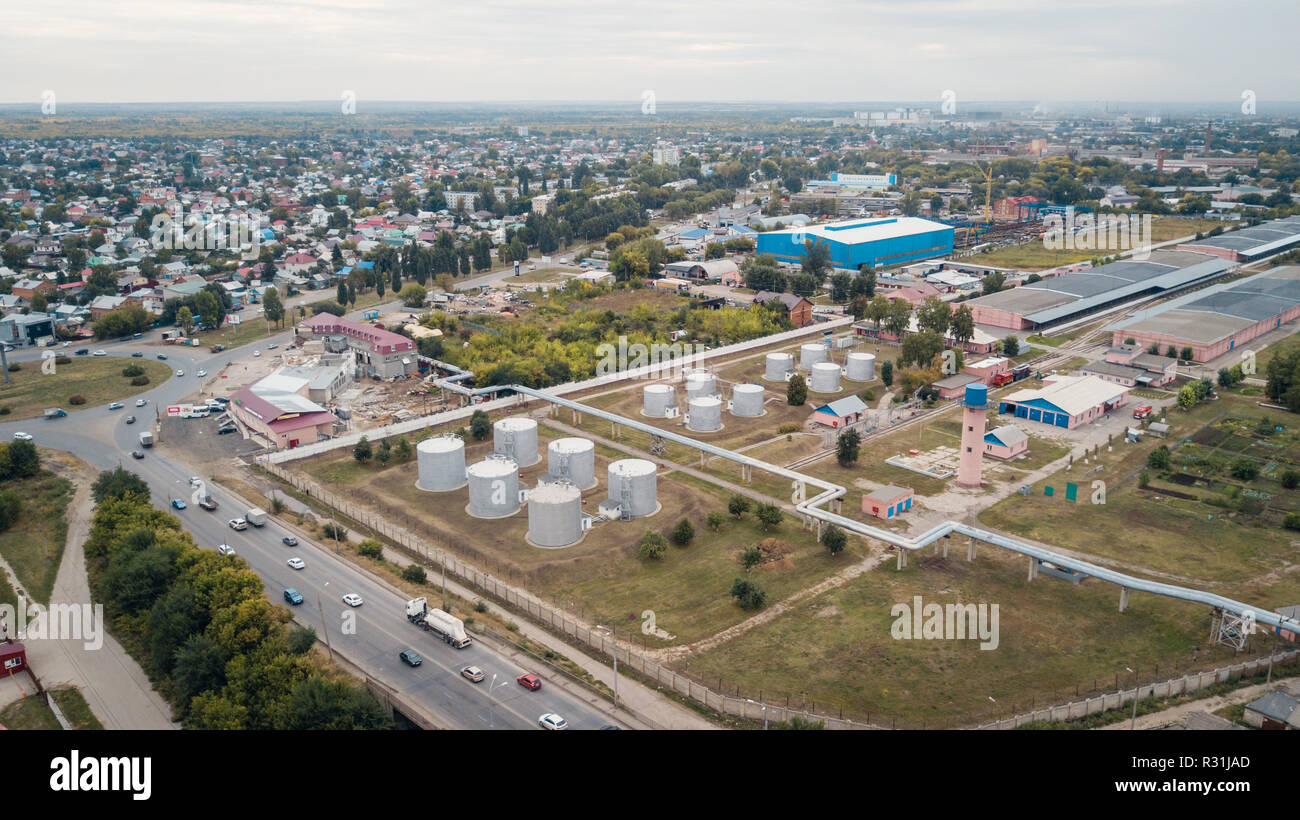 Industrial zone aerial Stock Photo - Alamy