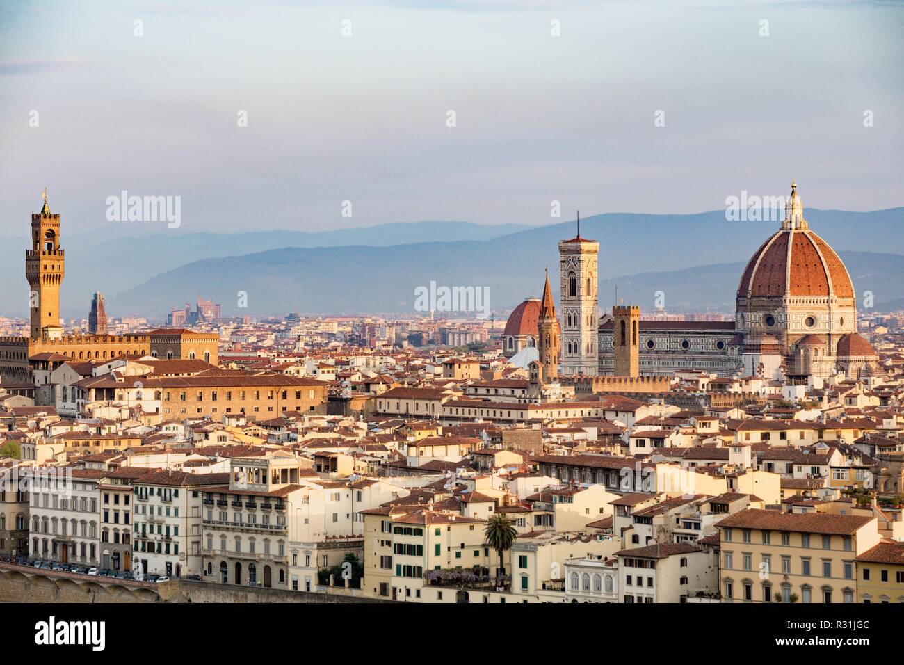 Aerial view piazzale michelangelo sunrise hi-res stock photography and ...