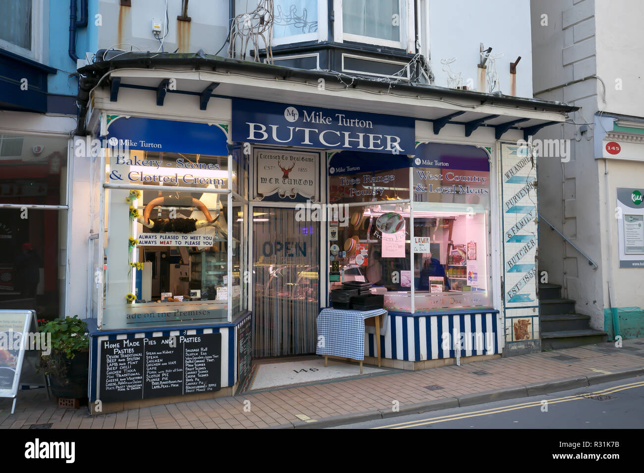 Mike Turton butchers in Ilfracombe Devon, UK Stock Photo - Alamy