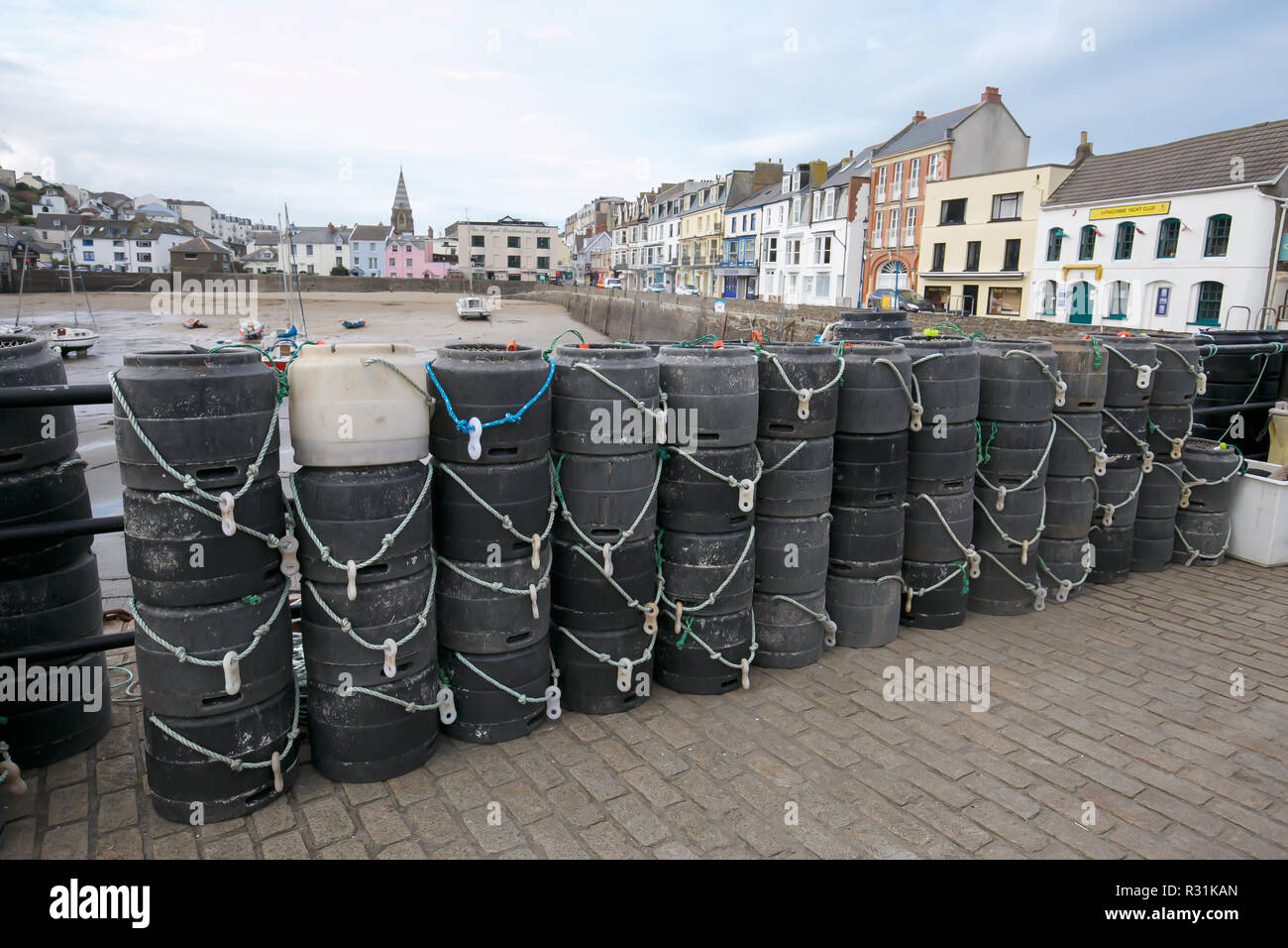 Black whelk pots in Ilfracombe Devon, UK Stock Photo - Alamy