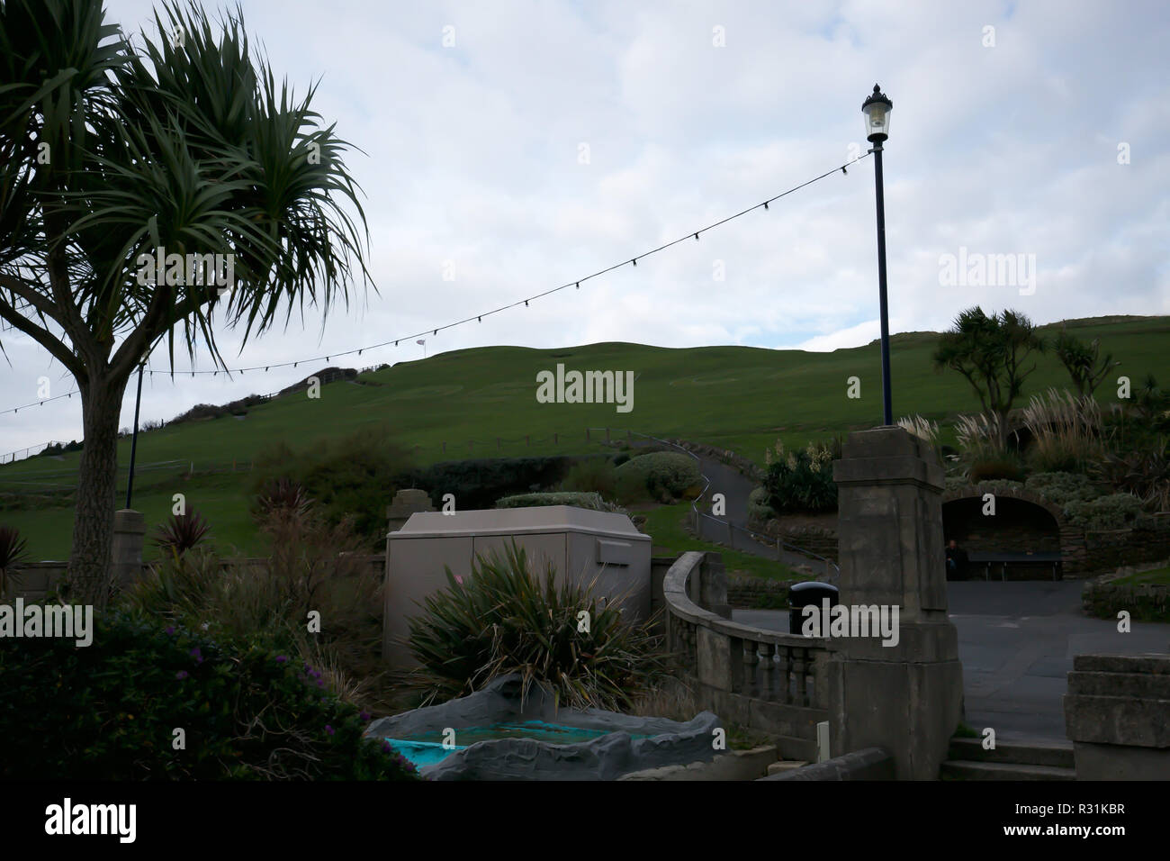 The word peace is written on the hillside in Ilfracombe Devon, UK Stock ...