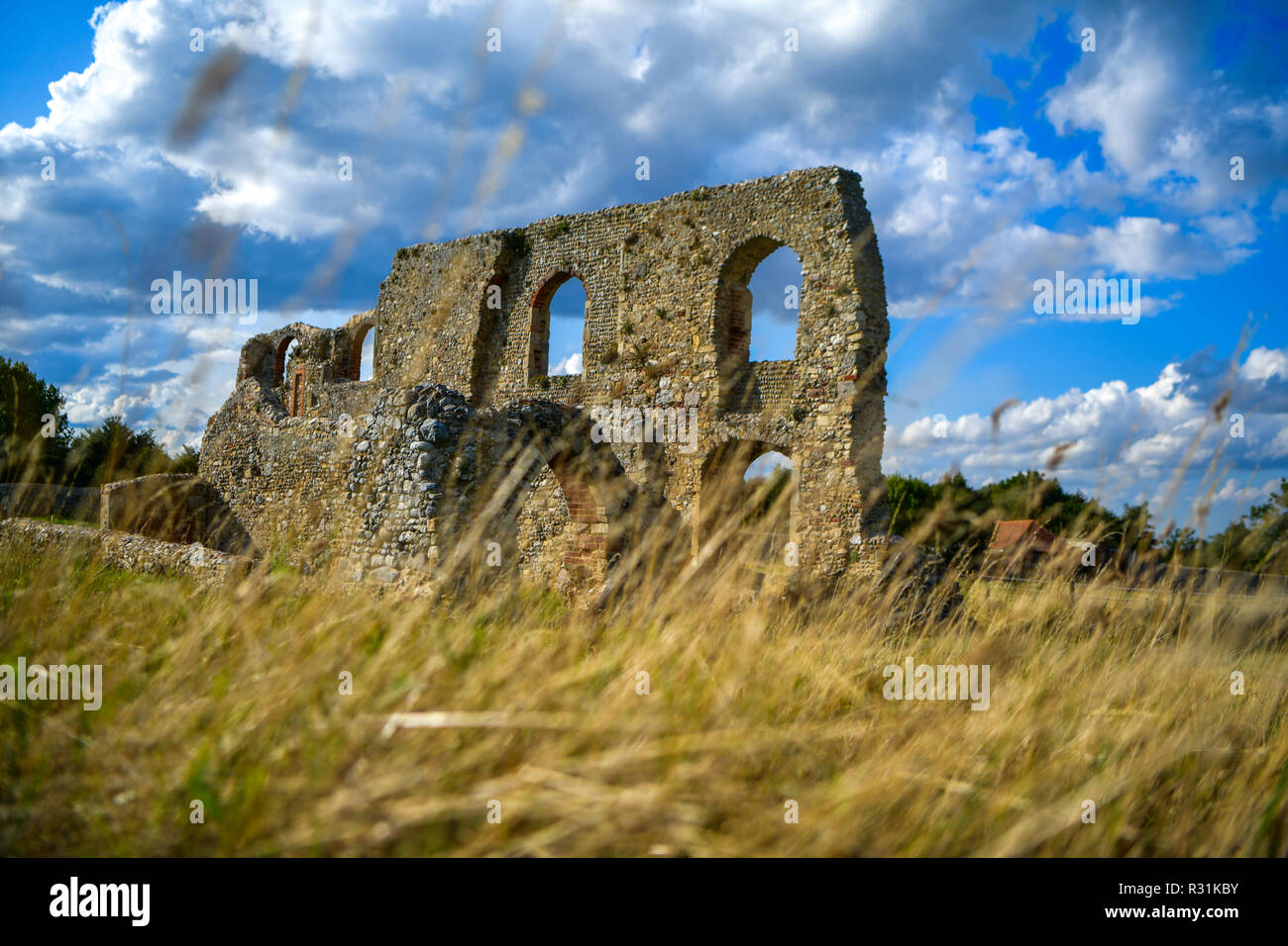 Dunwich in UK ruins remains of Greyfriars Priory south range buildings ...