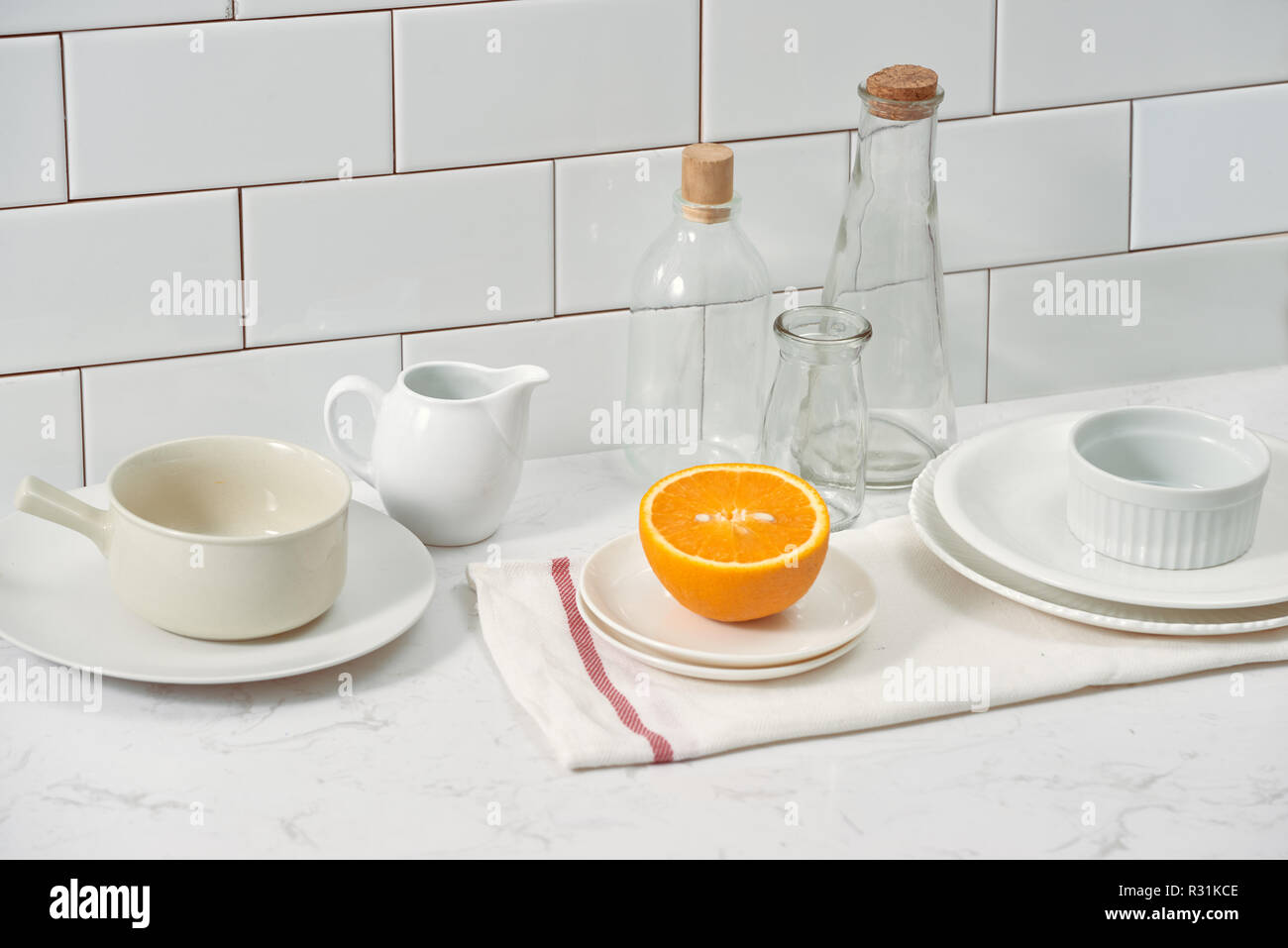 Dishes of food on a table home cooking hi-res stock photography and ...