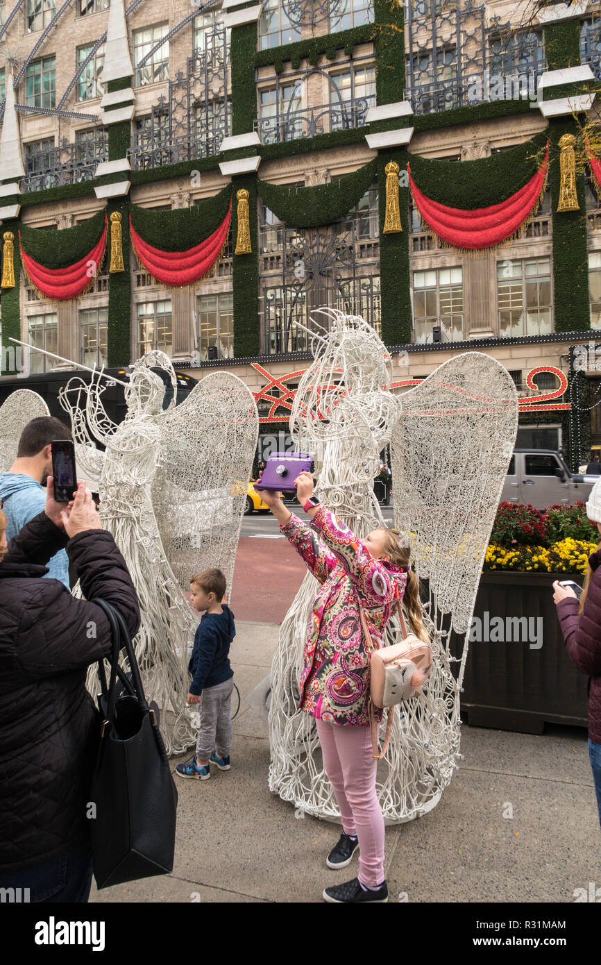 the Famous Wicker Angels Installation at Rock Center, NYC, USA Stock ...