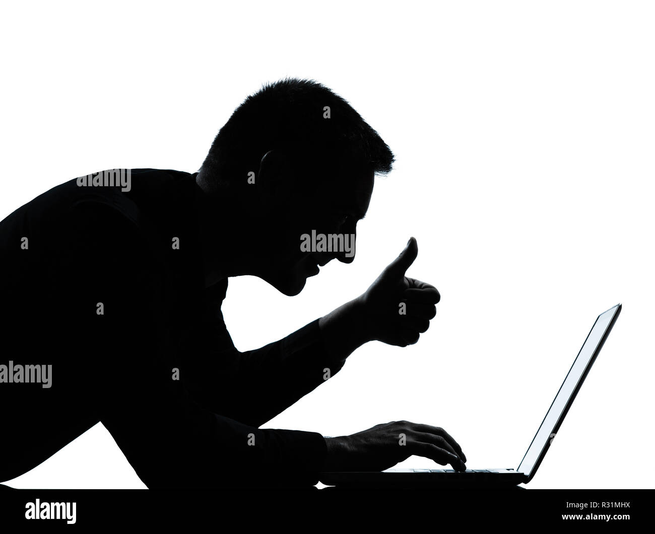 Laptop profile cutout hi-res stock photography and images - Alamy