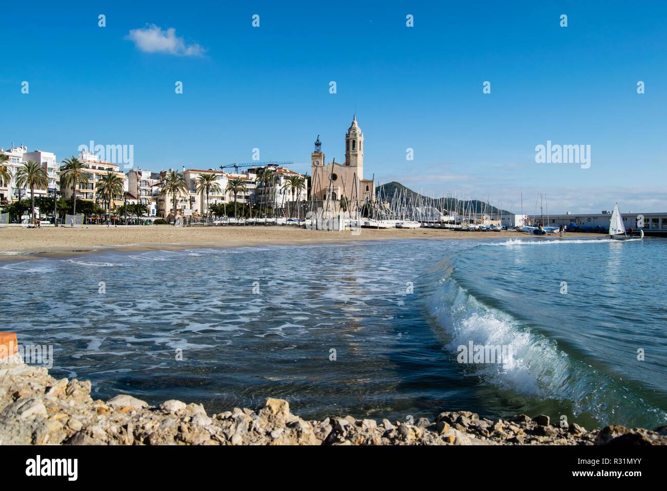 Beautiful town sitges landscape hi-res stock photography and images - Alamy