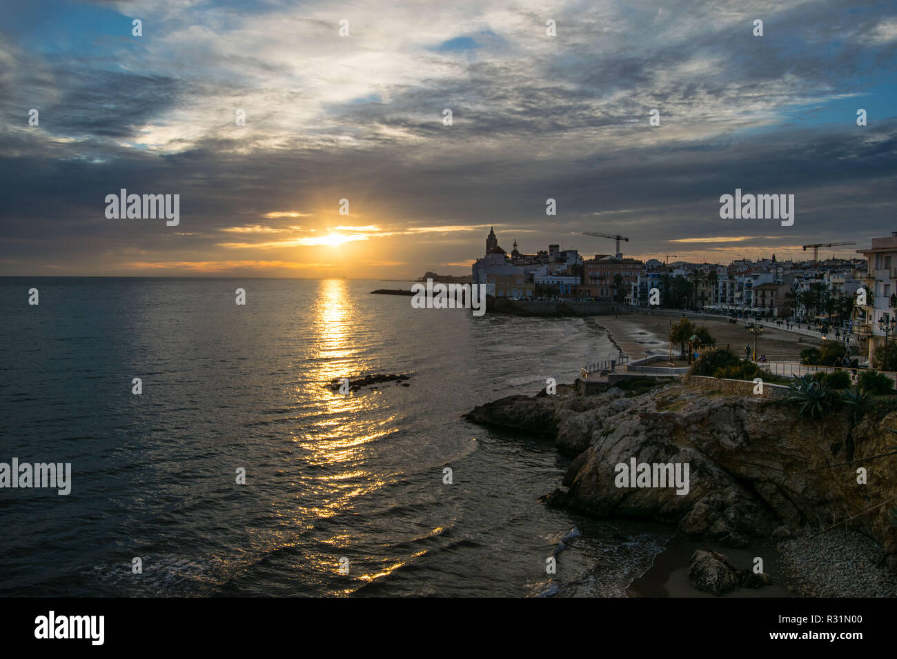 Old church sitges seafront hi-res stock photography and images - Alamy