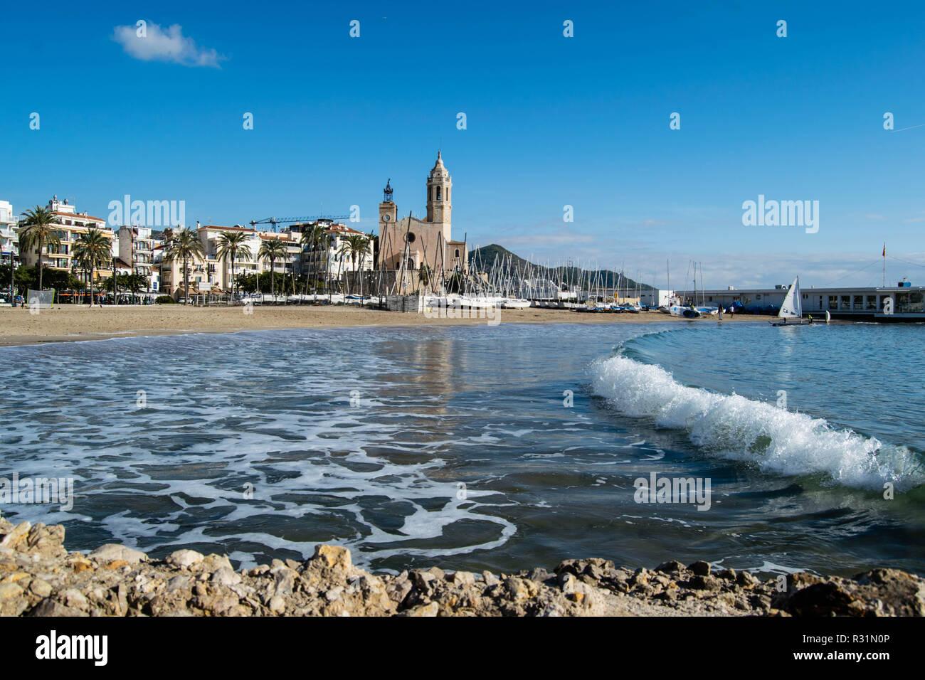 Beautiful town sitges landscape hi-res stock photography and images - Alamy